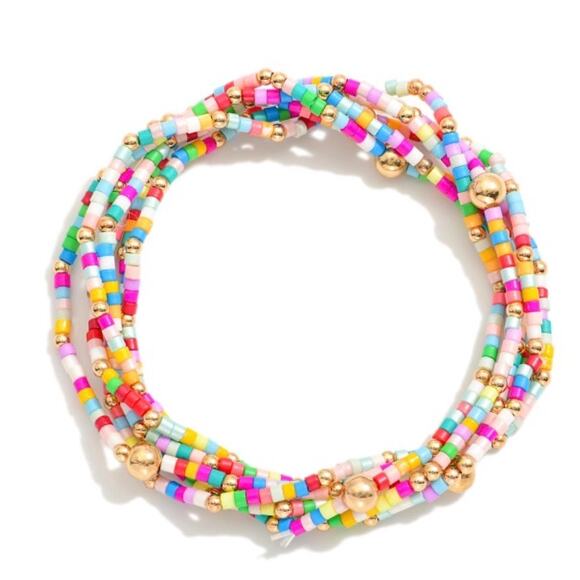 AV | Jewelry | Retail 25 Set Of 6 Seed Beaded Braceletsgold Metal ...